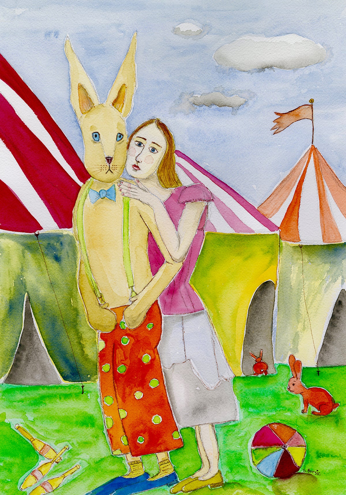 Circus Performers with Rabbits Sharyn Bursic | Wandbilder von PGM Art worlD